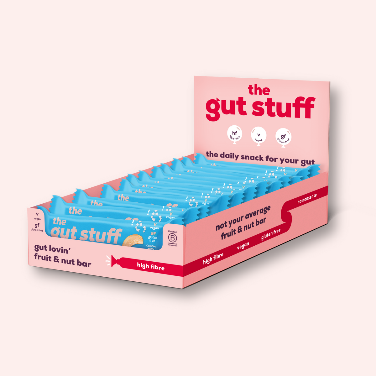 high fibre bars sea salt & caramel 12 bar box – The Gut Stuff