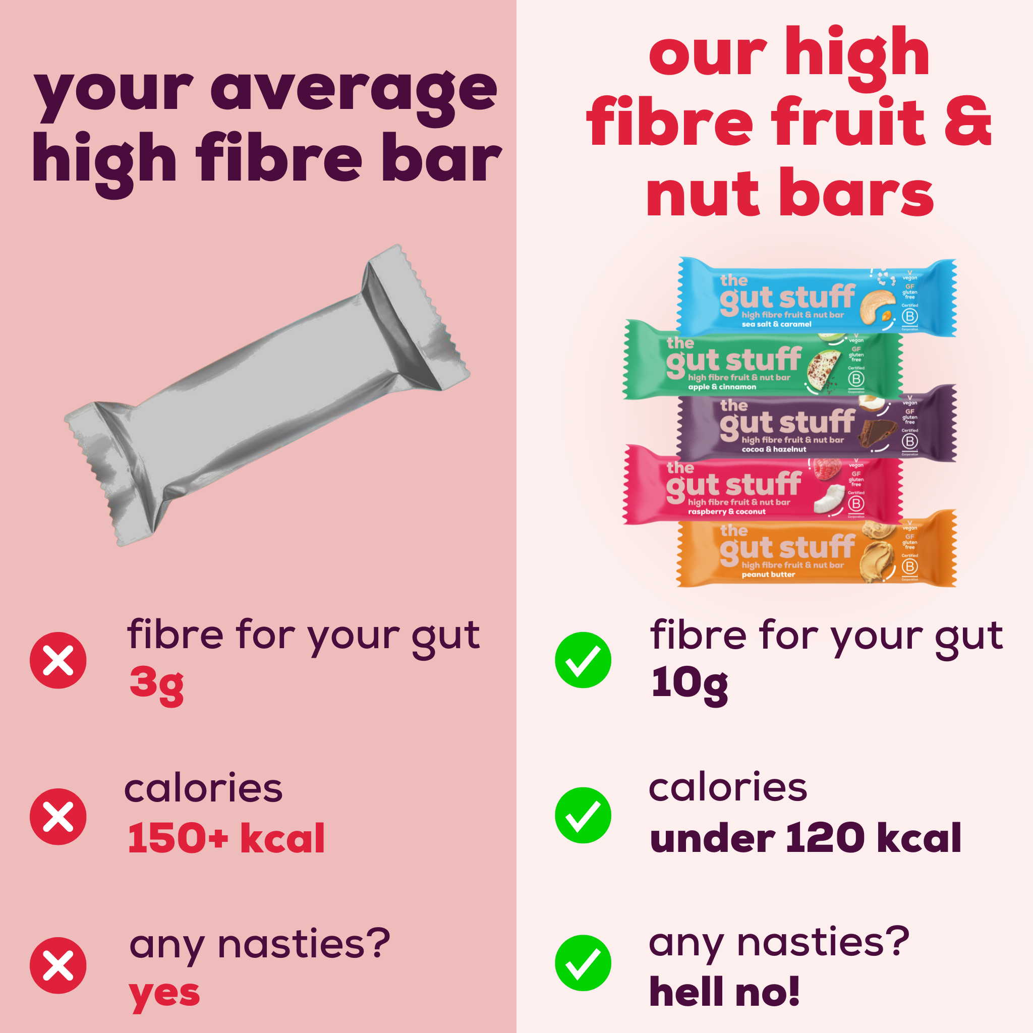 high fibre bars (12 bars) – The Gut Stuff